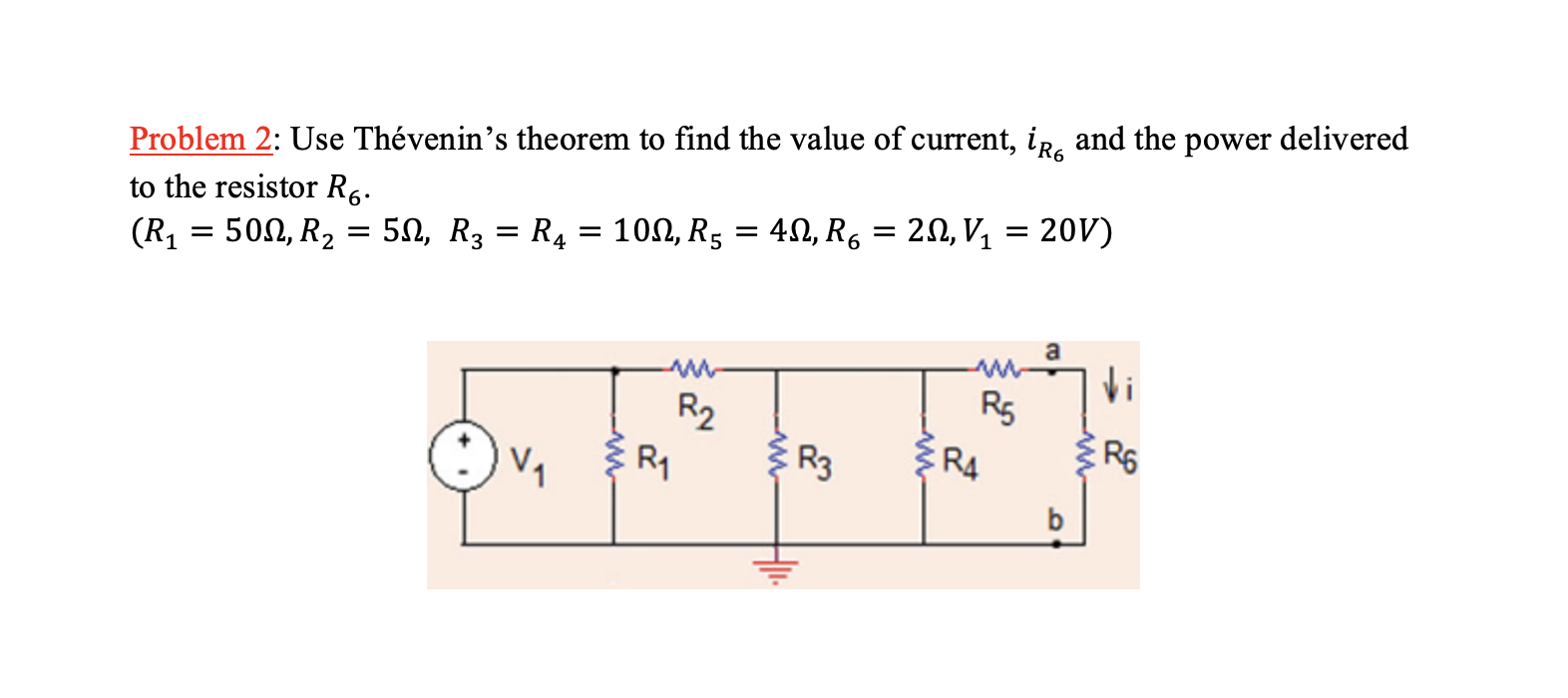 Solved Problem 2: Use Thévenin's theorem to find the value | Chegg.com