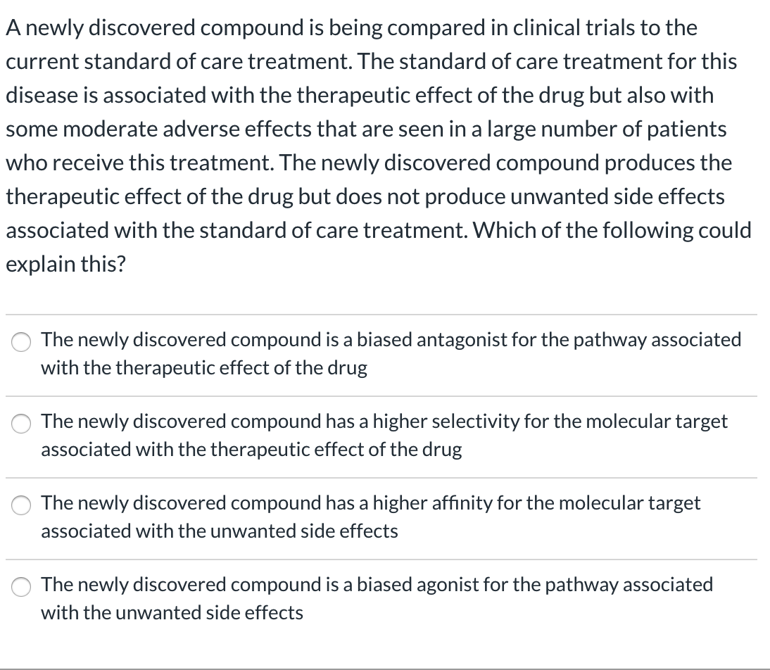 Solved A newly discovered compound is being compared in | Chegg.com