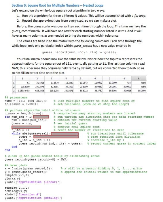 Solved Section 6: Square Root for Multiple Numbers - Nested | Chegg.com
