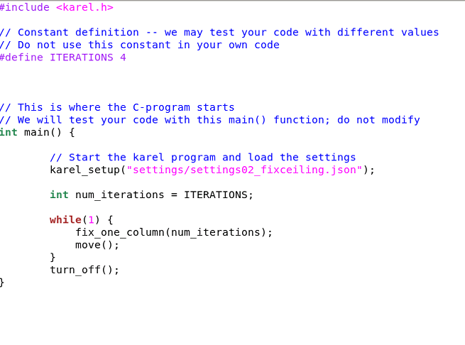Karel Fixes the Ceiling You must program Karel to | Chegg.com