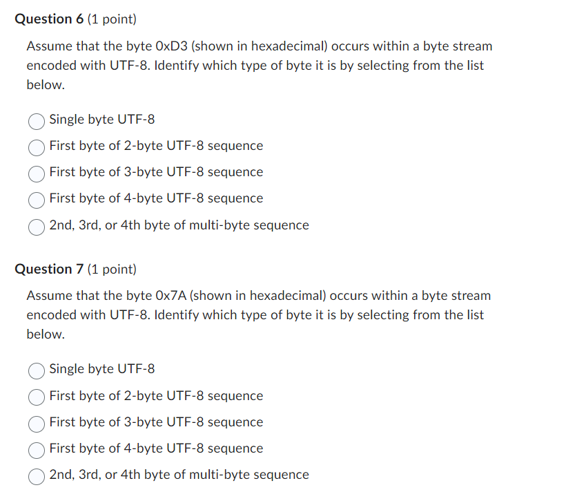 Solved Assume that the byte 0xD3 (shown in hexadecimal) | Chegg.com