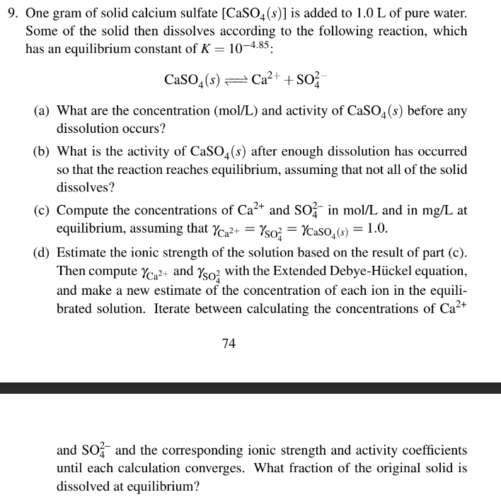 Solved For part (d), use the Davies equation to calculate | Chegg.com