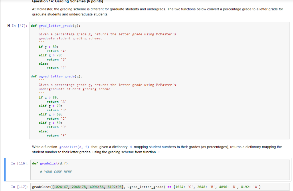 Solved Question 14: Grading Schemes [5 points] At McMaster, | Chegg.com