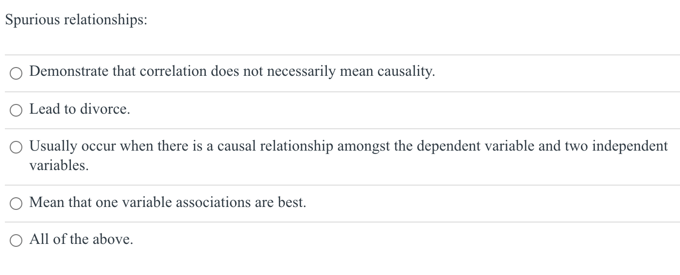 Solved Spurious relationships: Demonstrate that correlation | Chegg.com