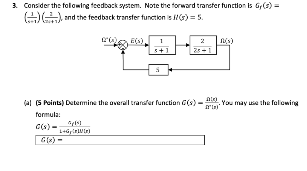 Solved Consider the following feedback system. Note the | Chegg.com