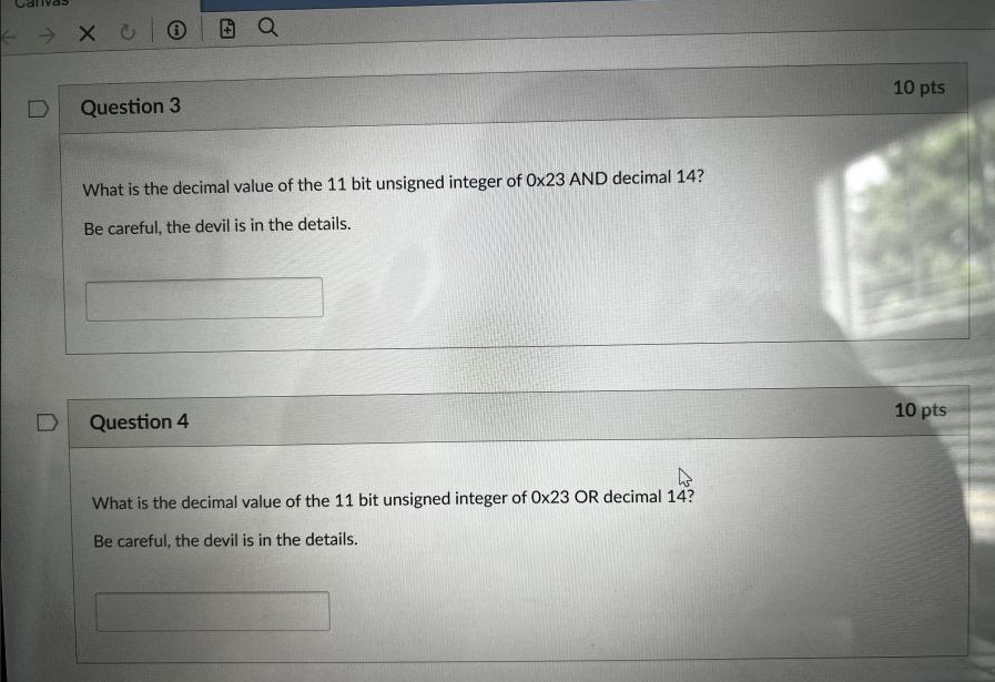 Solved What is the decimal value of the 11 bit unsigned | Chegg.com