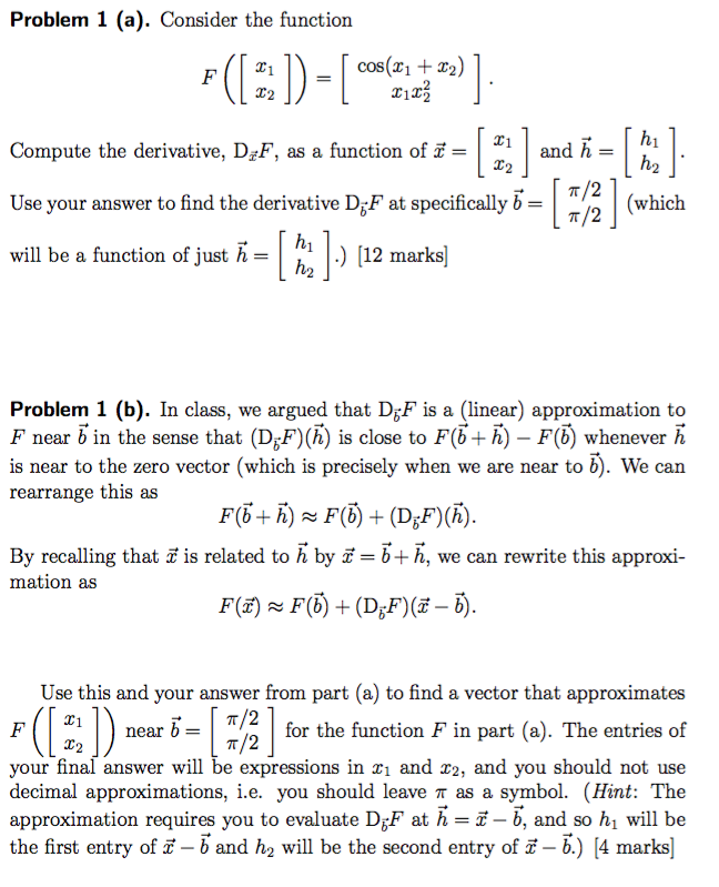 Problem 1 (a). Consider the function | Chegg.com