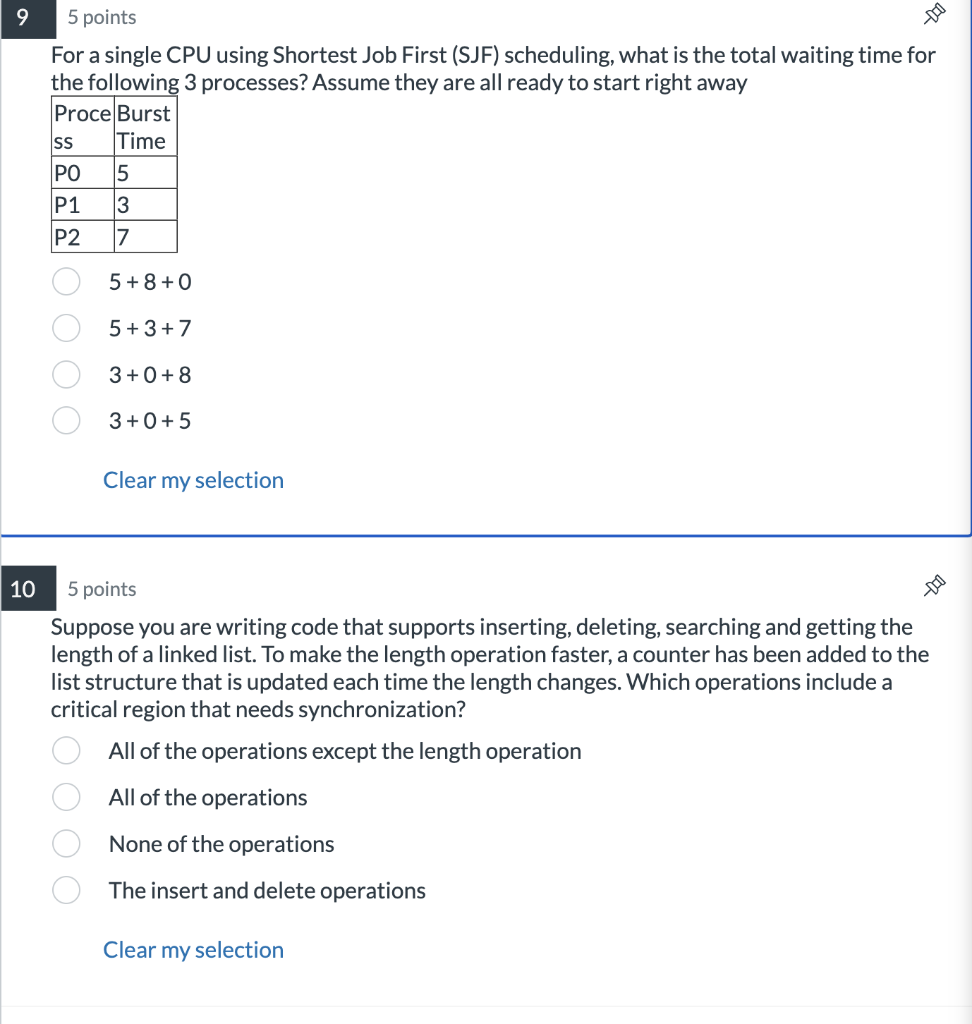 Solved For a single CPU using Shortest Job First (SJF) | Chegg.com