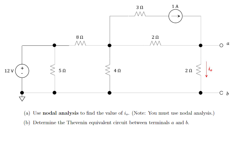 Solved (a) Use nodal analysis to find the value of io. | Chegg.com