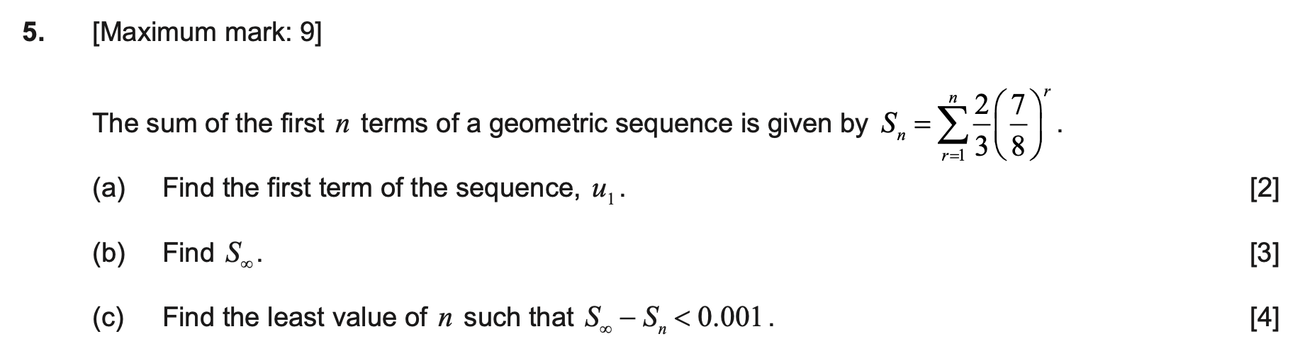 Solved The sum of the first n terms of a geometric sequence | Chegg.com