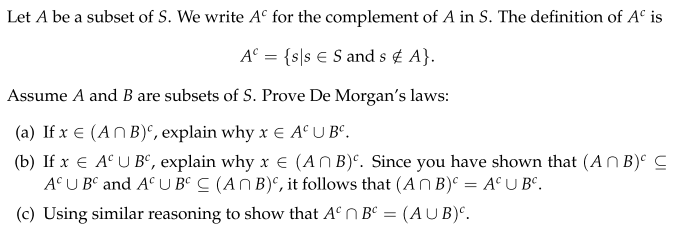 Solved Let A be a subset of S. We write A for the complement | Chegg.com