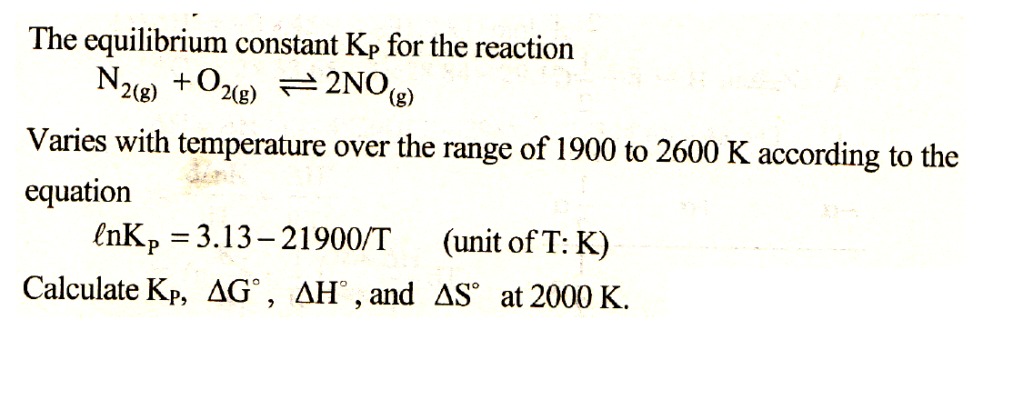 Solved The equilibrium constant KP for the reaction N2( | Chegg.com