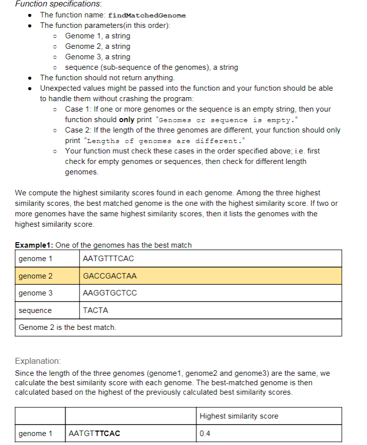Solved Function specifications: The function name: | Chegg.com