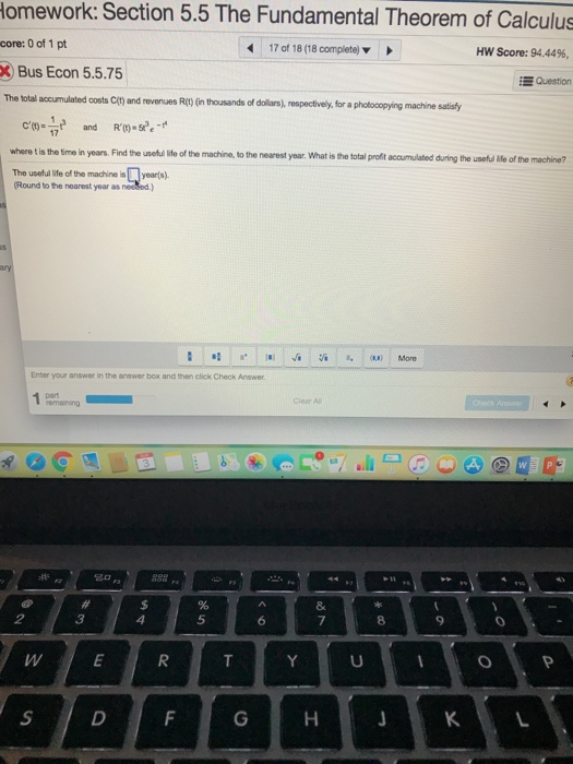 Solved lomework: Section 5.5 The Fundamental Theorem of | Chegg.com