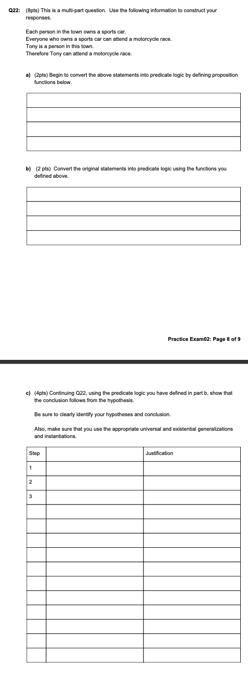 Solved Q22: (8pts) This is a multi-part question. Use the | Chegg.com