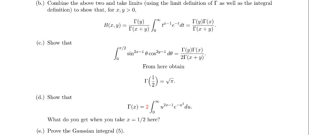 Solved Problem 5 (The Gaussian integral). In this problem we | Chegg.com