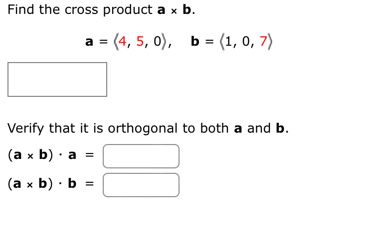 Solved Find the cross product | Chegg.com