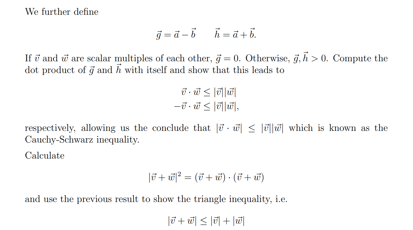 Solved (Cauchy-Schwarz and Triangle Inequality) Consider two | Chegg.com