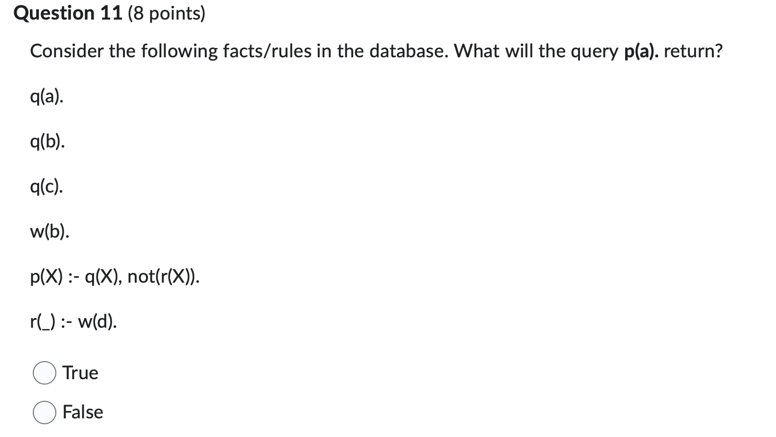 Solved Consider the following facts/rules in the database. | Chegg.com