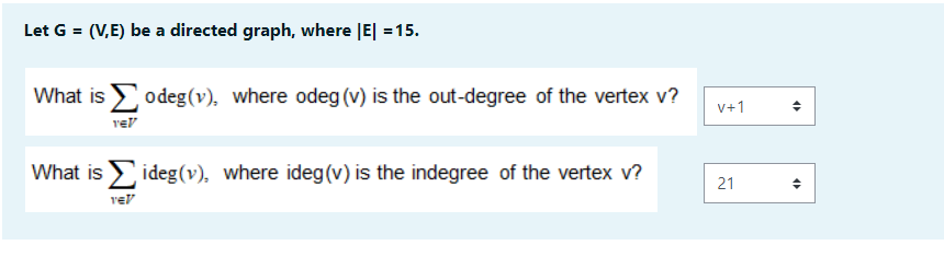 Solved Let G=(V,E) be a directed graph, where ∣E∣=15. What | Chegg.com