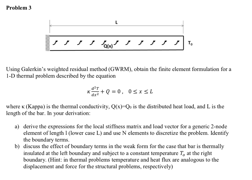 Problem 3 Q(x) Using Galerkin's weighted residual | Chegg.com