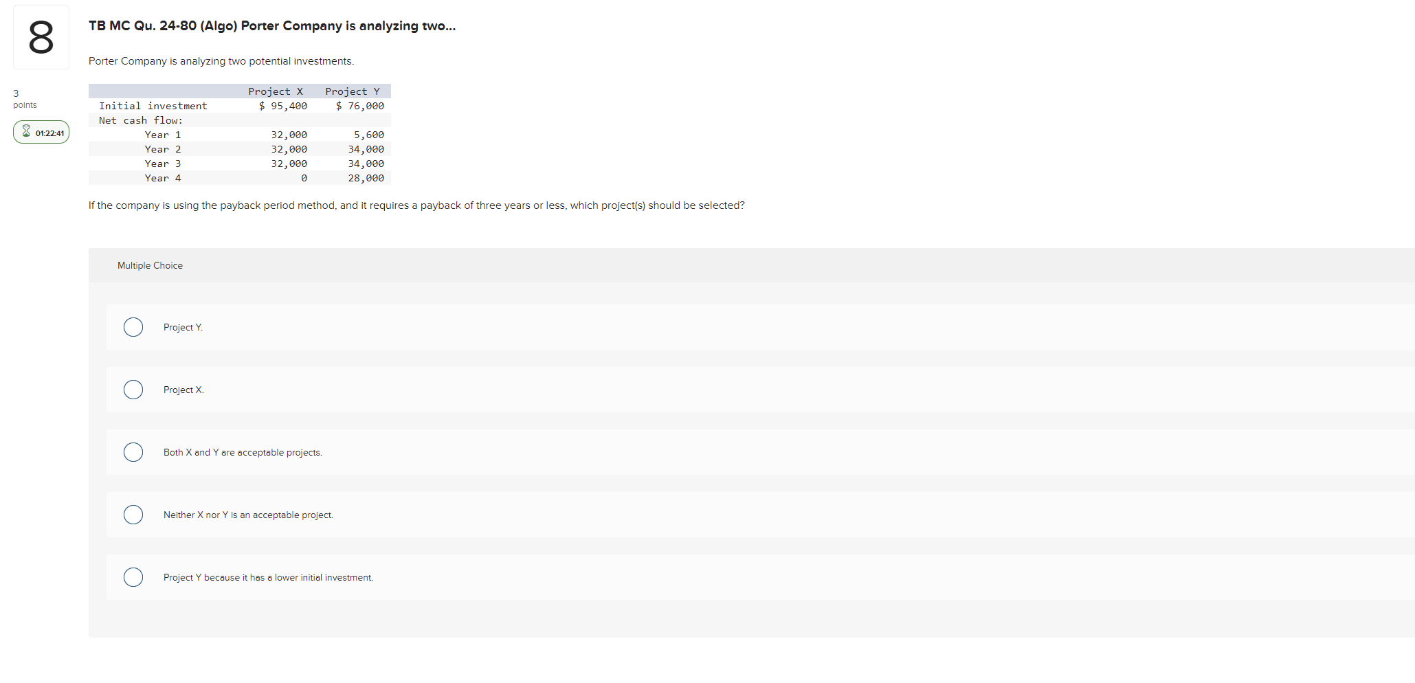 Solved TB MC Qu 24 80 Algo Porter Company Is Analyzing Chegg