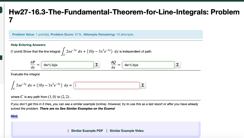Solved Hw27-16.3-The-Fundamental-Theorem-for-Line-Integrals: | Chegg.com