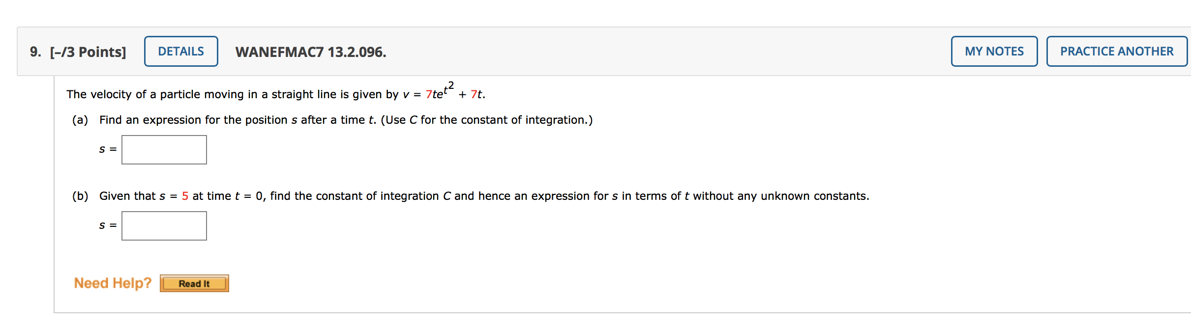 Solved 8. [-13 Points] DETAILS WANEFMAC7 13.1.061. MY NOTES | Chegg.com