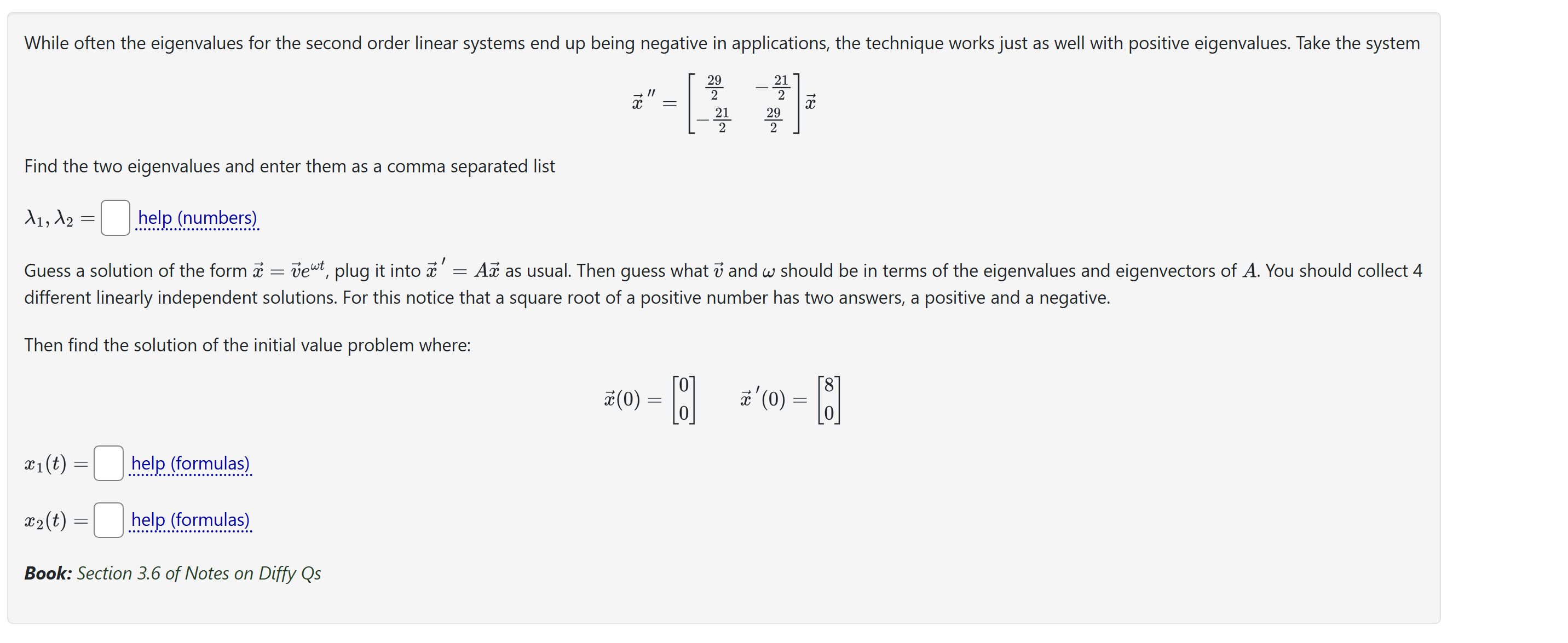 Solved While often the eigenvalues for the second order | Chegg.com