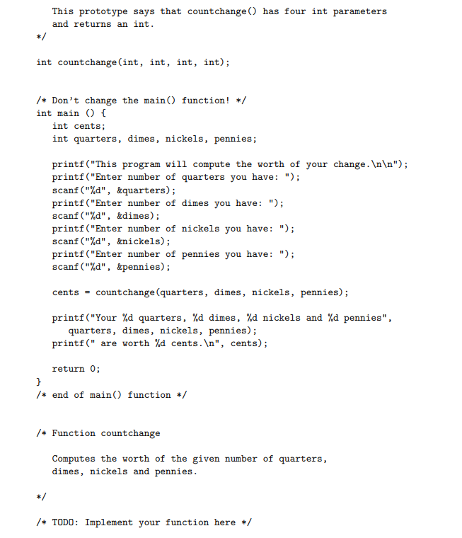 Solved Program this in C, I have the starter code done as | Chegg.com