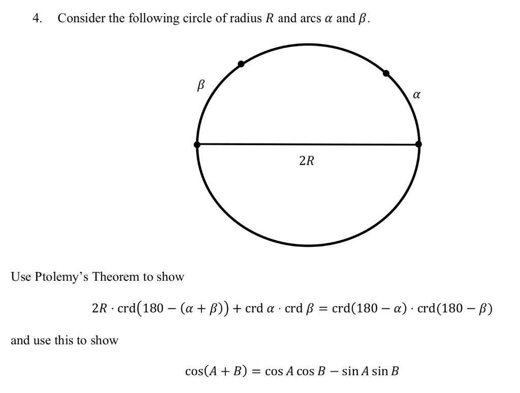 Solved 4. Consider the following circle of radius R and arcs | Chegg.com