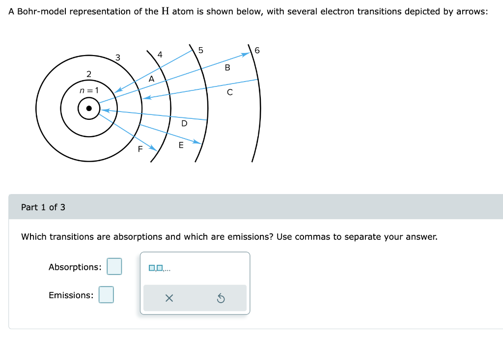 Solved A Bohr-model representation of the H atom is shown | Chegg.com