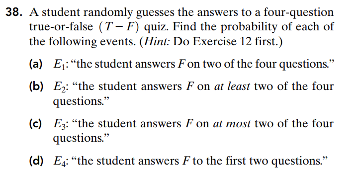 Solved 38. A student randomly guesses the answers to a | Chegg.com