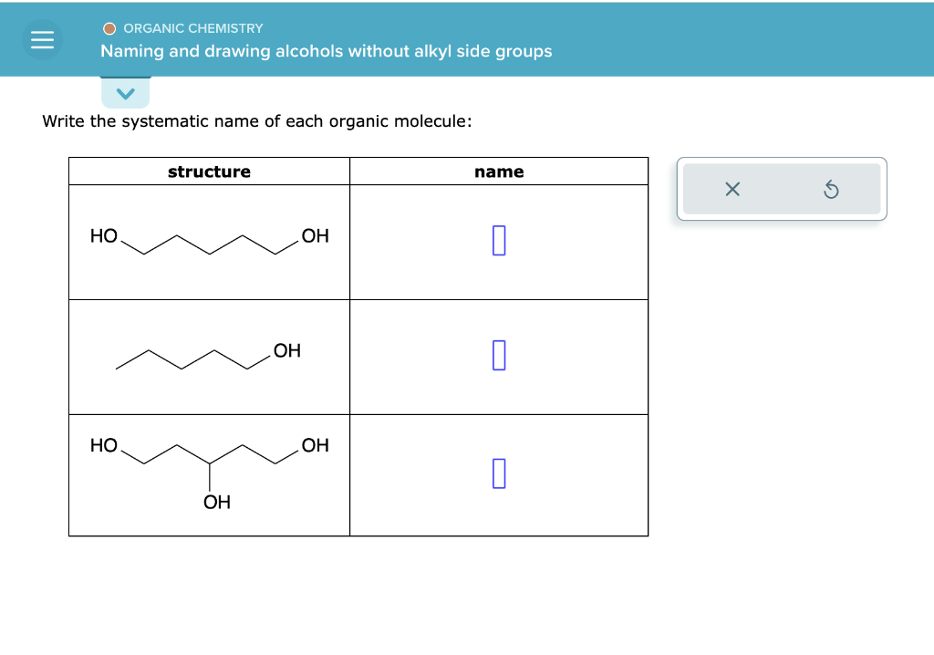 Solved Write the systematic name of each organic molecule: | Chegg.com