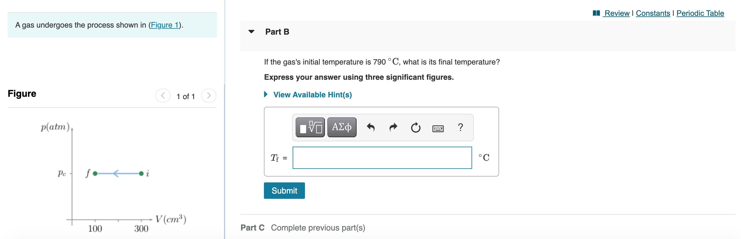 Solved 1 Review | Constants I Periodic Table A gas undergoes | Chegg.com