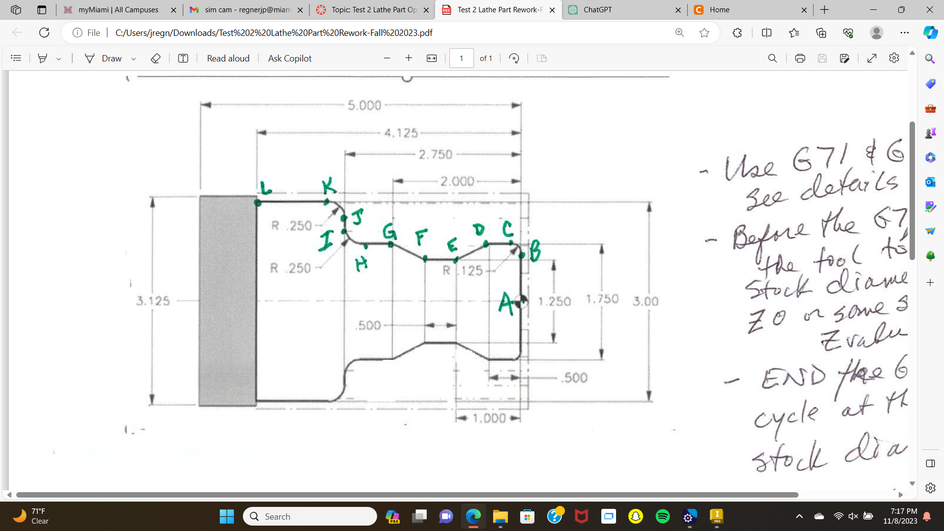 Solved what is the g code for this part? roughing and | Chegg.com
