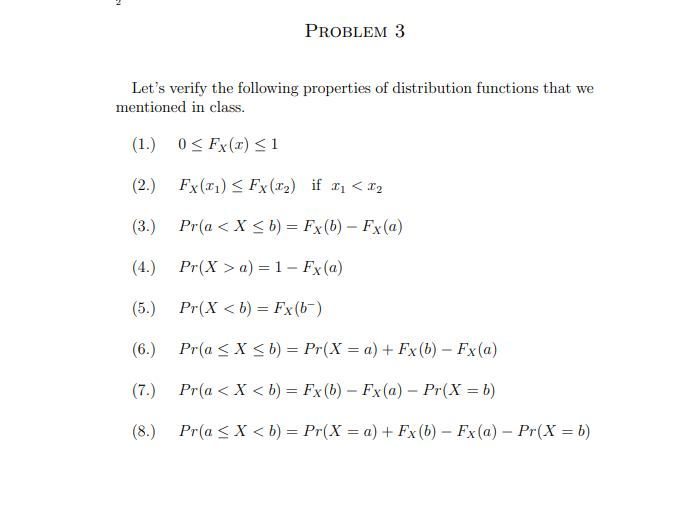 Solved PROBLEM 3 Let's verify the following properties of | Chegg.com