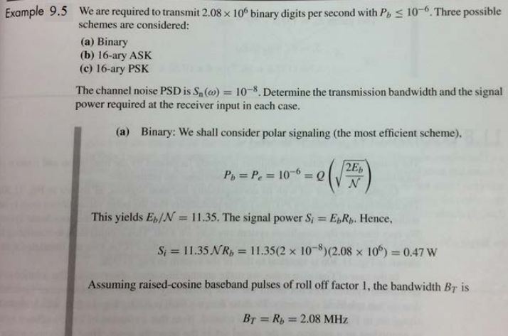 Solved Example 9.5 We are required to transmit 2.08 x 106 | Chegg.com