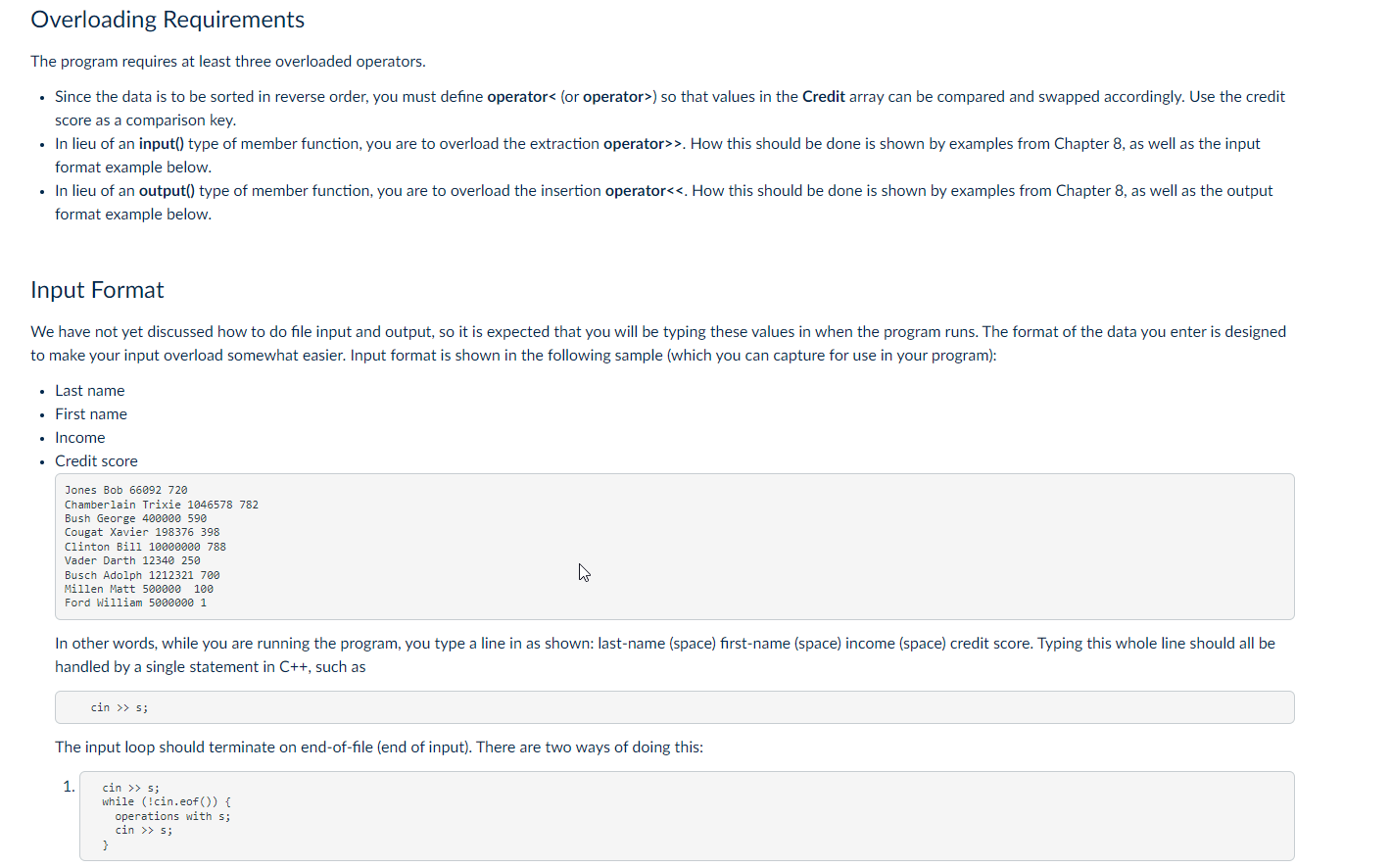 Solved Task: Sorting Credit Records In this program, you are | Chegg.com