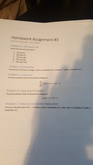 Solved Problem 5: Inductive Divisibility Implication Prove | Chegg.com