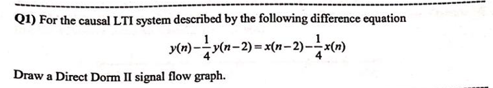 Solved Q1) For the causal LTI system described by the | Chegg.com