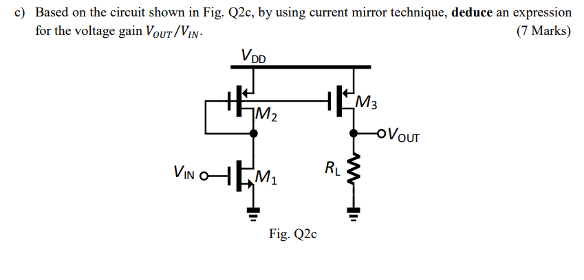Solved c) Based on the circuit shown in Fig. Q2c, by using | Chegg.com