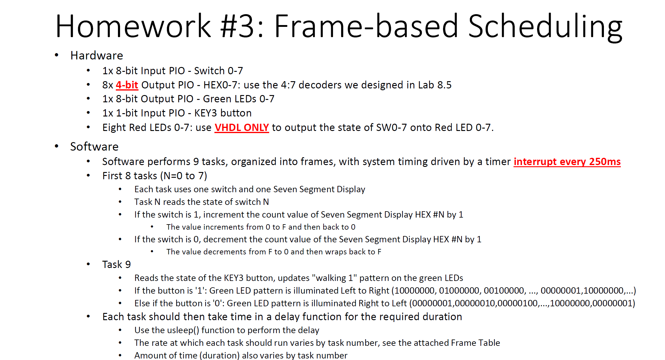 Solved Homework: Frame-Based Scheduling (C Programmer) | Chegg.com