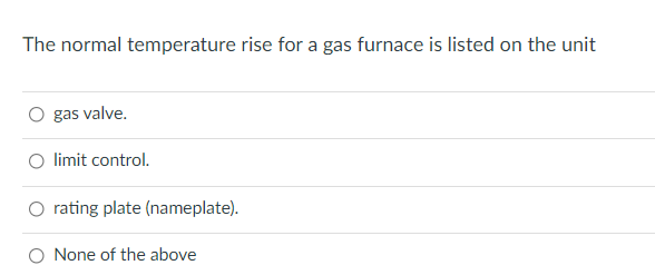 Solved The manually operated gas valve outside the furnace | Chegg.com