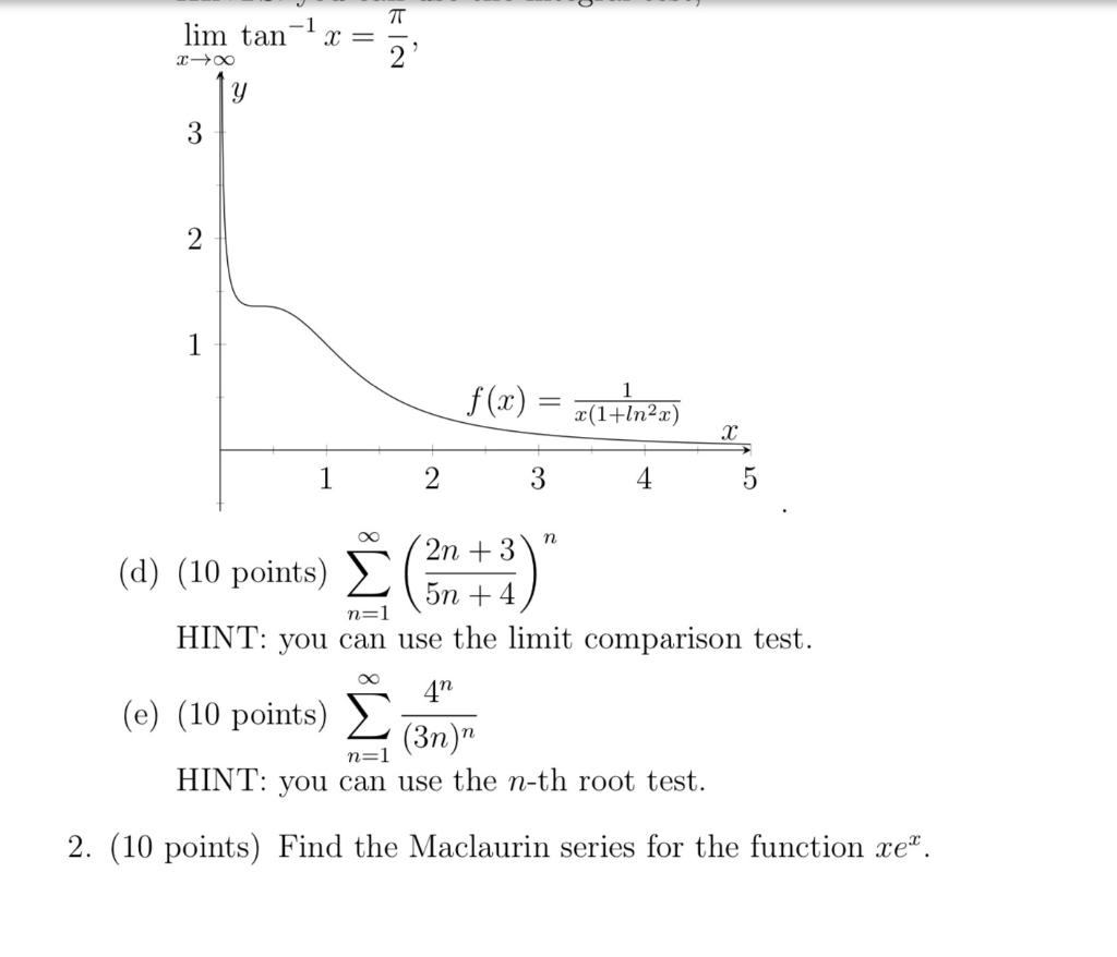 Solved 1 Determine If The Following Series Converge Or