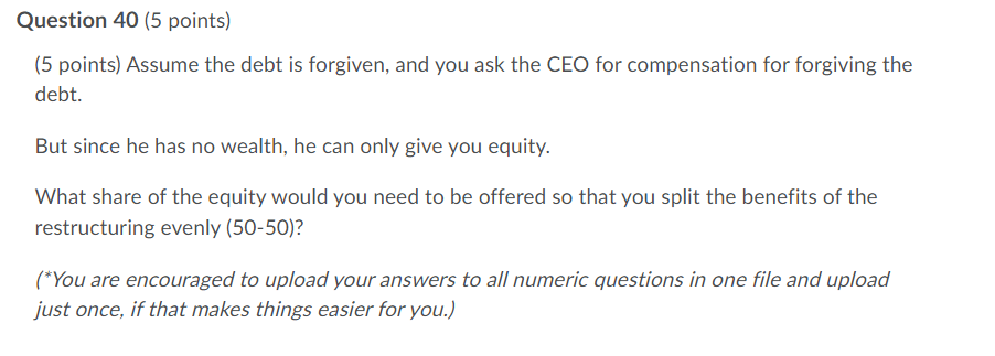 Capital Structure Questions (26 points) You lent out | Chegg.com