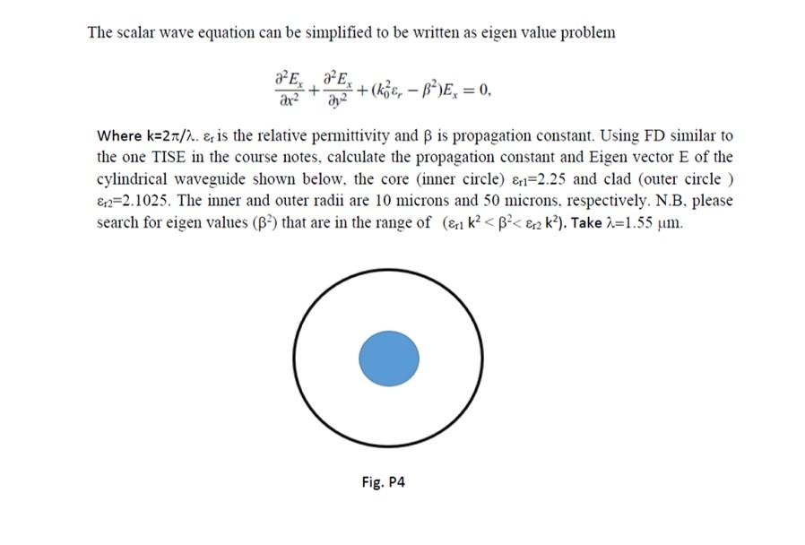 The scalar wave equation can be simplified to be | Chegg.com