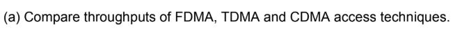 Solved (a) Compare throughputs of FDMA, TDMA and CDMA access | Chegg.com