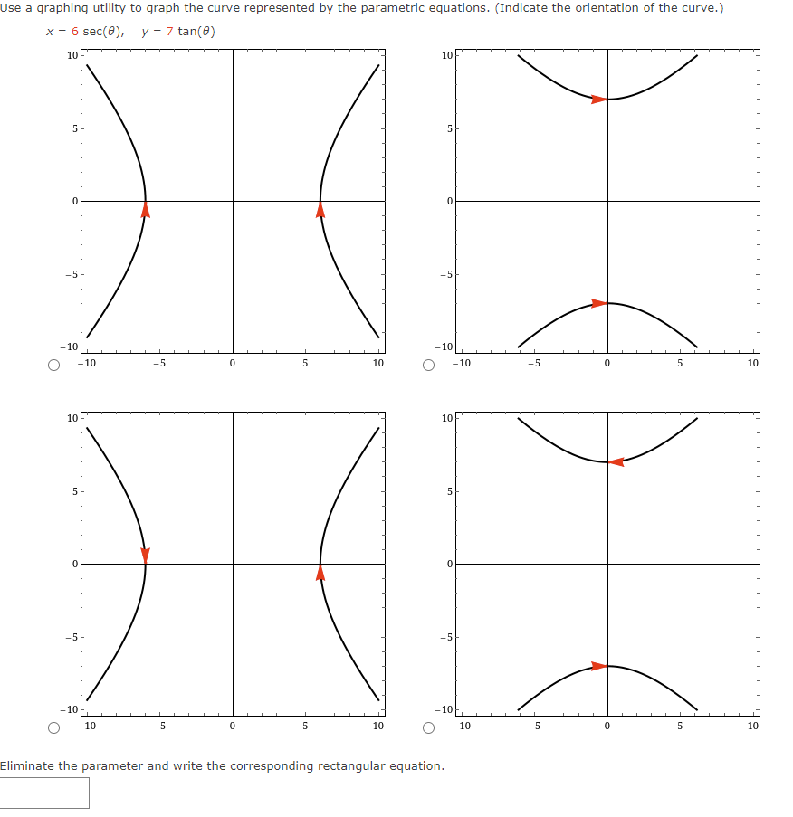 Solved x=6cos(θ),y=6sin(θ) Write the corresponding | Chegg.com