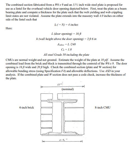 Solved The combined section fabricated from a W6x9 and an | Chegg.com